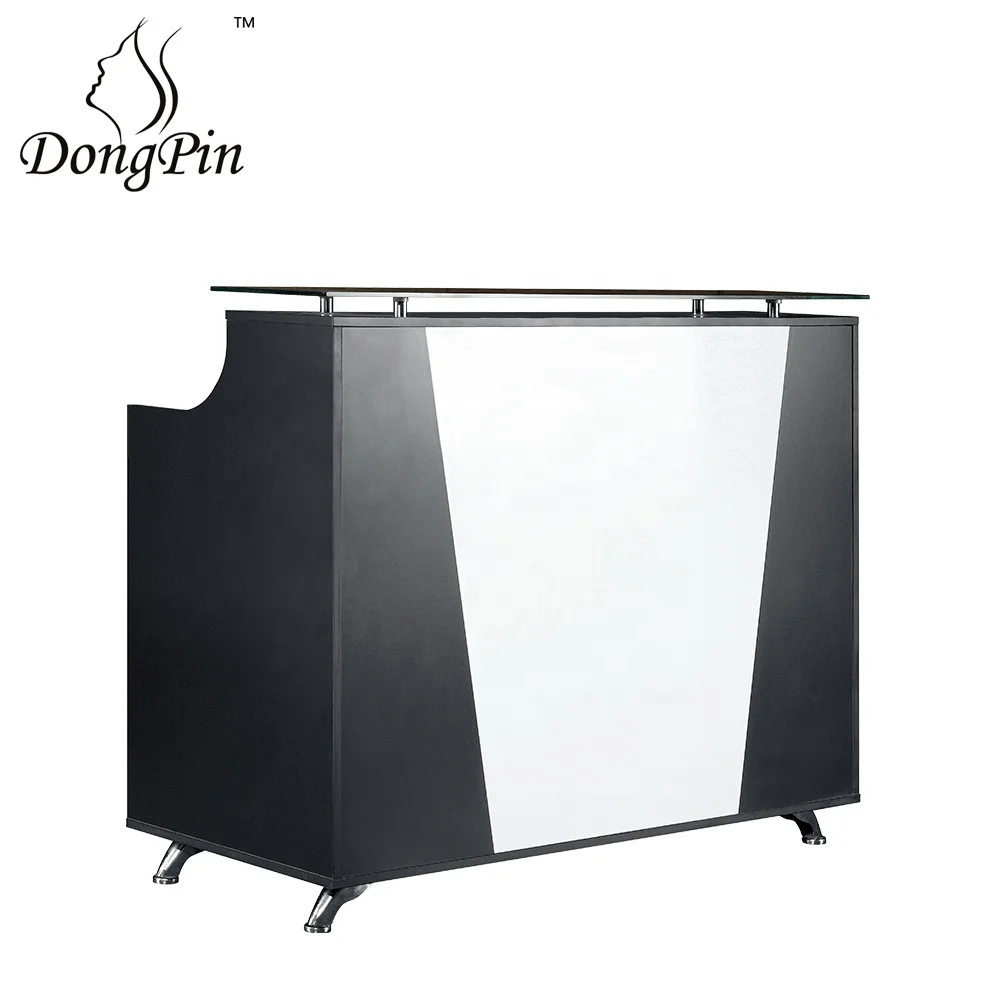 Black Front Desk Reception Counter Reception Table For Spa Beauty Salon ...