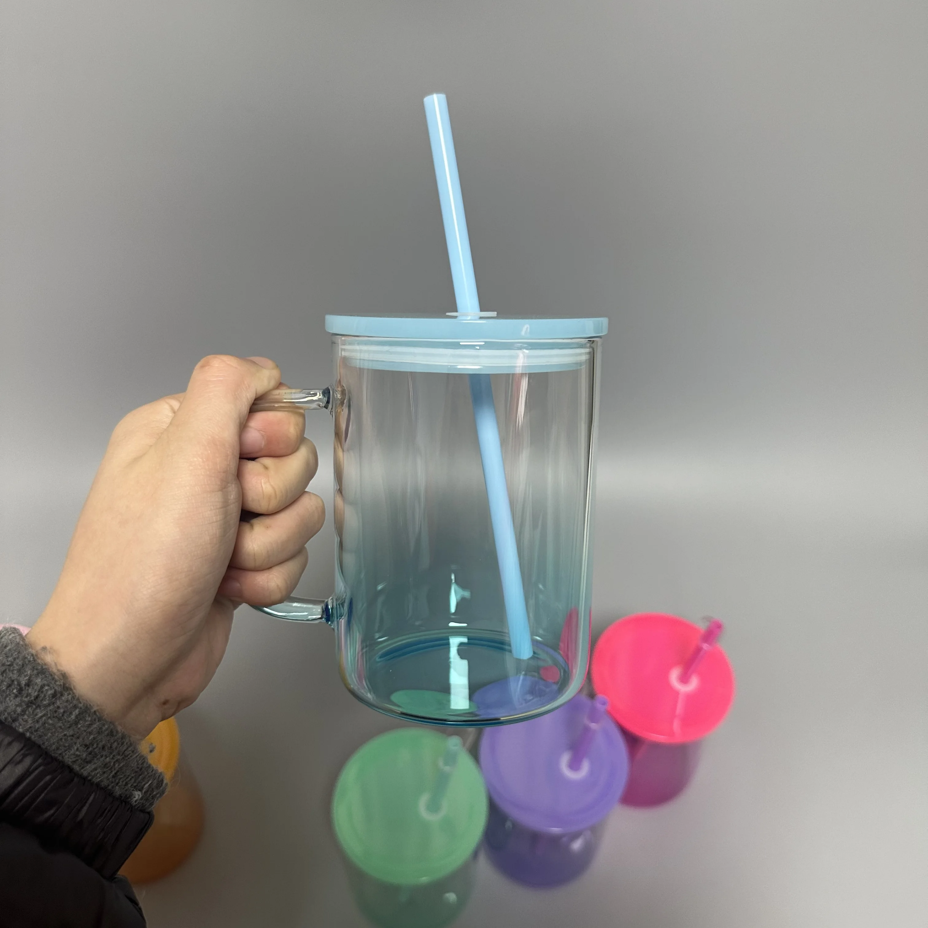 Usa Warehouse Sublimation Blanks Clear Ombre Glass Mug 15oz Clear ...