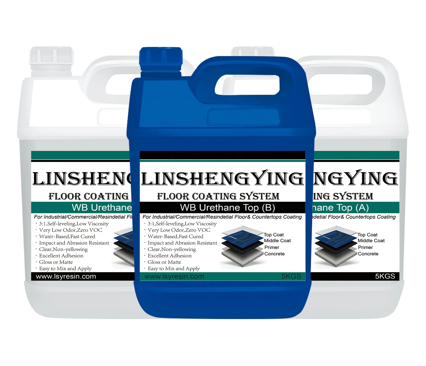 LSY Non-toxic No VOCs UV Stable 2Parts Epoxy Resin for Coating on ...