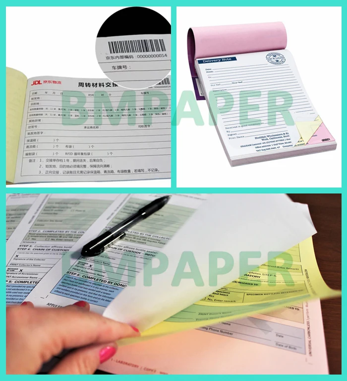 55gsm Cb Cfb Cf Carbonless Copy Ncr Paper For Restaurant 610 X 860mm ...