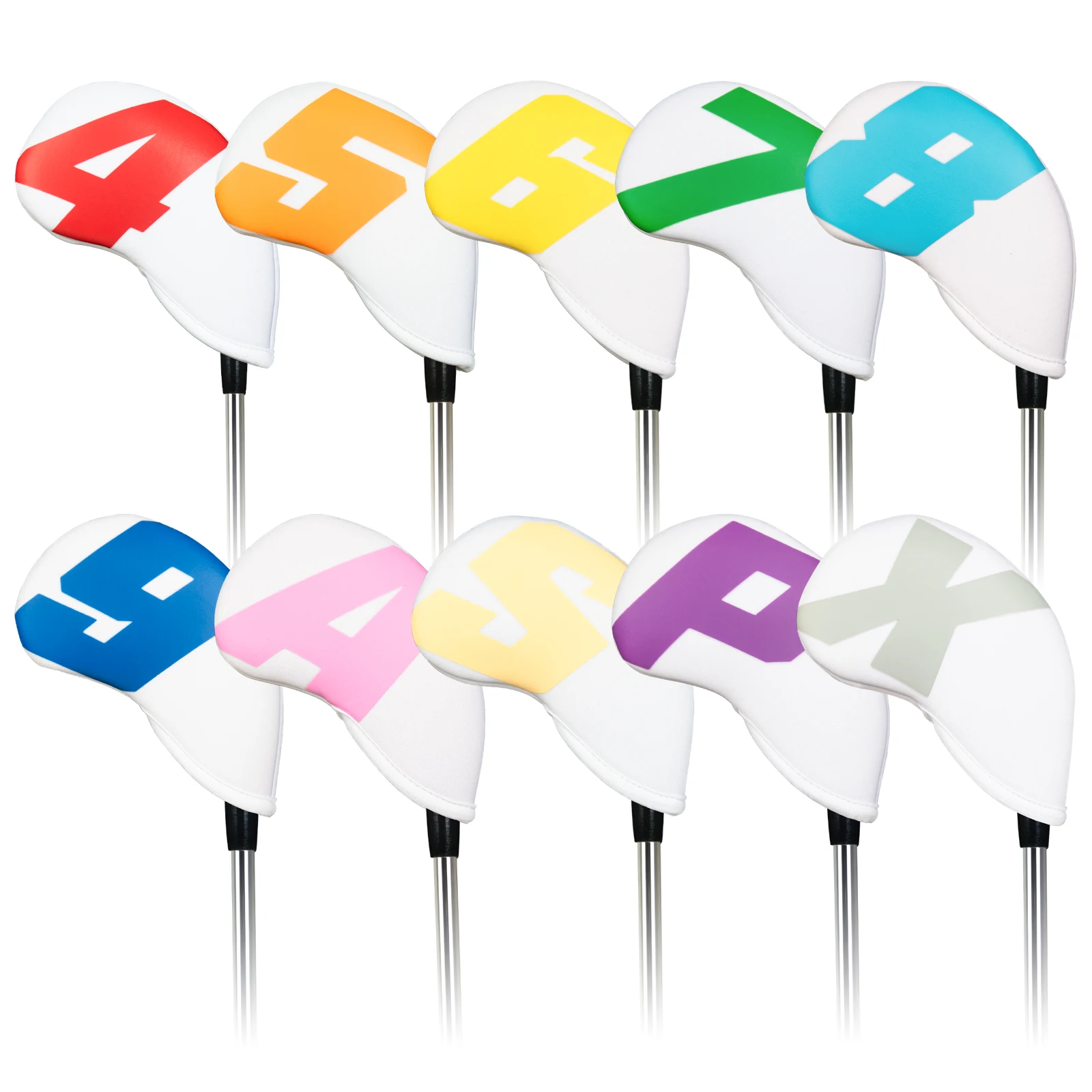 Wholesale Custom Golf Headcover White Colorful Neoprene Club Golf Iron ...
