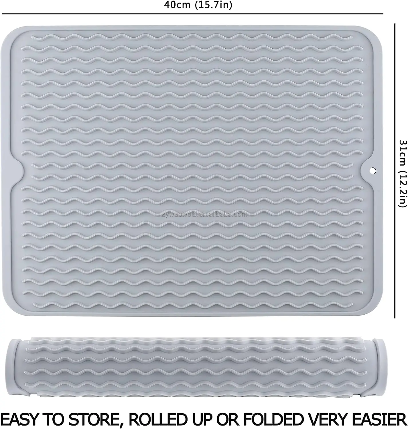 Silicon Dish Drying Mat Heat Resistant Drying Mat For Kitchen Counter ...