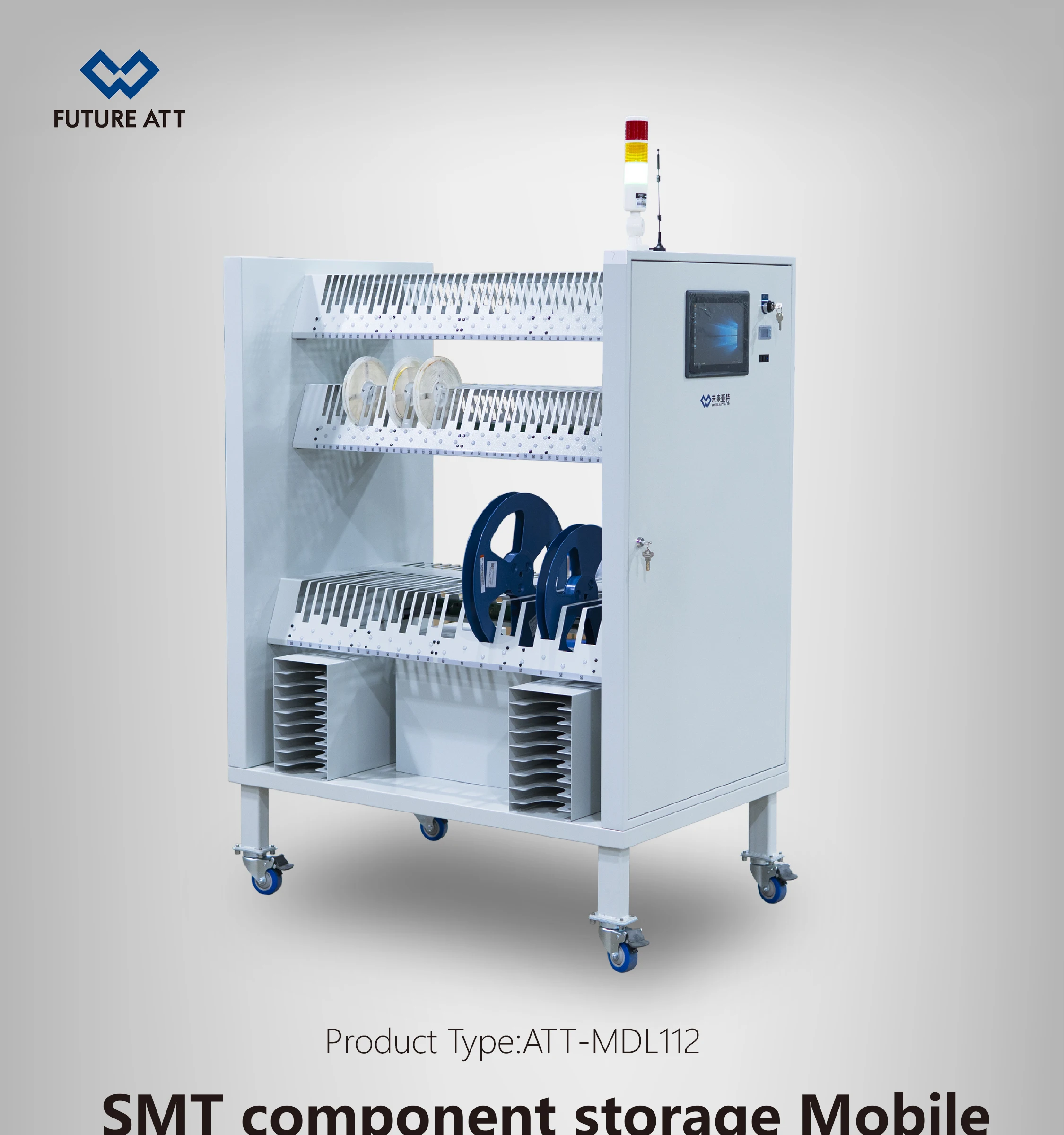 SMT ESD Trolley SMD Material PCB Reel Storage Shelving Rack Trolley/ESD SMT Reel Shelving ...