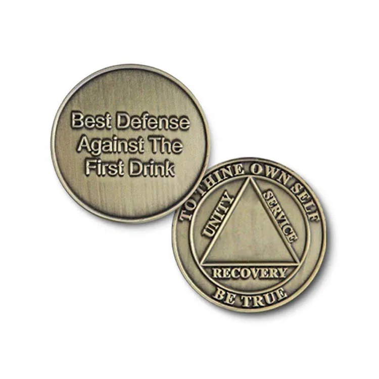 Manufacturer Soft Enamel Glitter With Epoxy Anniversary Sobriety Coin ...