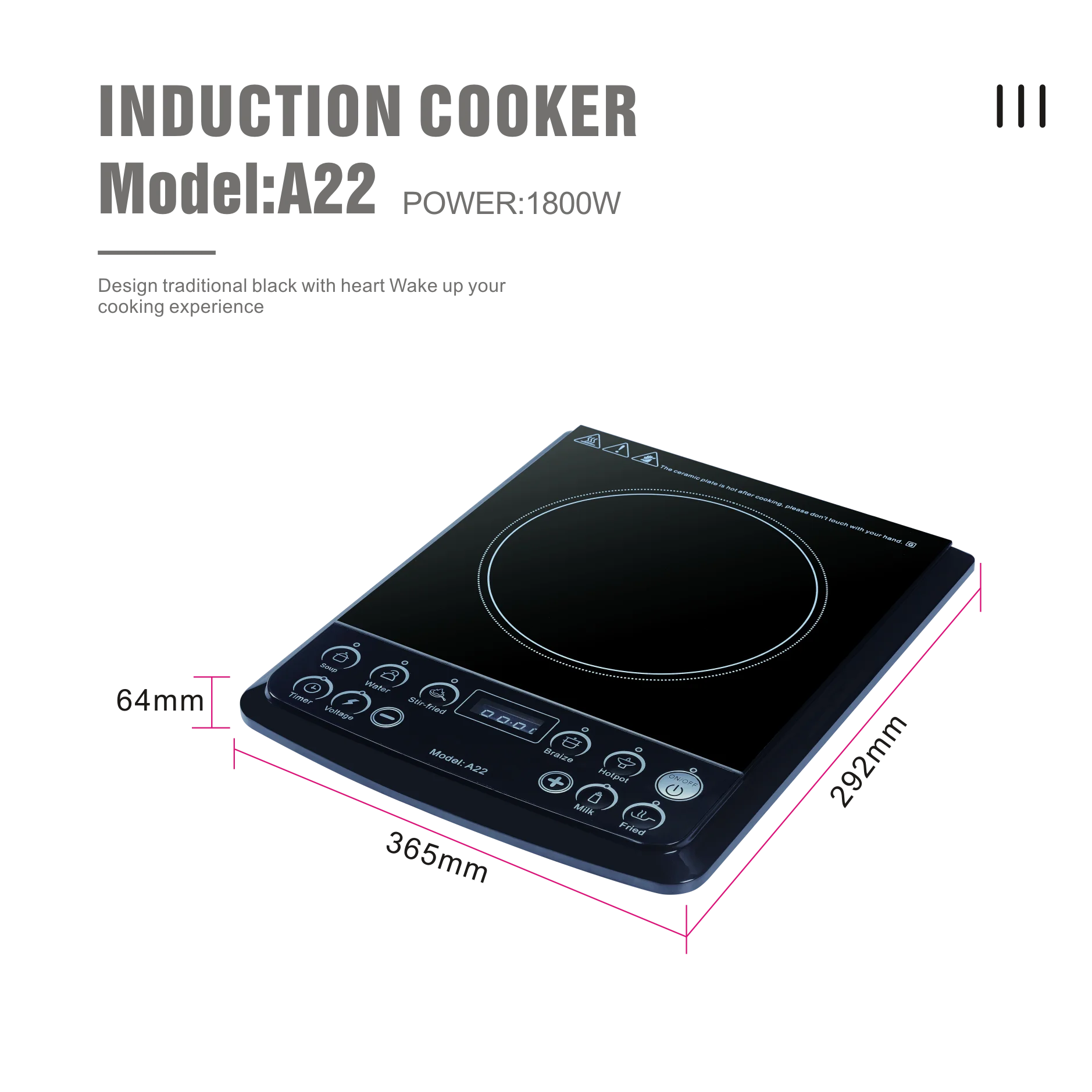 Electronic Stove China Factory Direct Single burner 1500W Portable ...