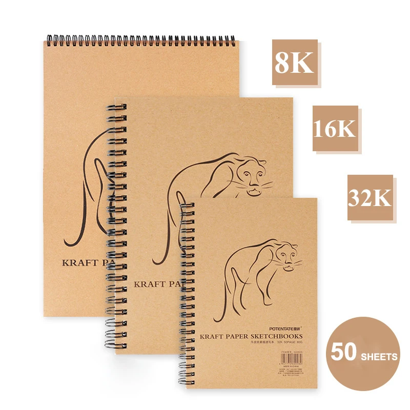 Spiral Bound 32k/16k/8k 80 Gsm Acid Free Craft Paper Pad 50 Sheets ...