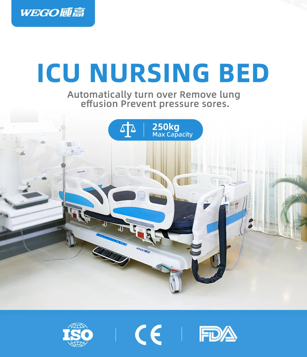 Wego Electric Adjustable 5 Function Hospital Medical Icu Bed With Full ...