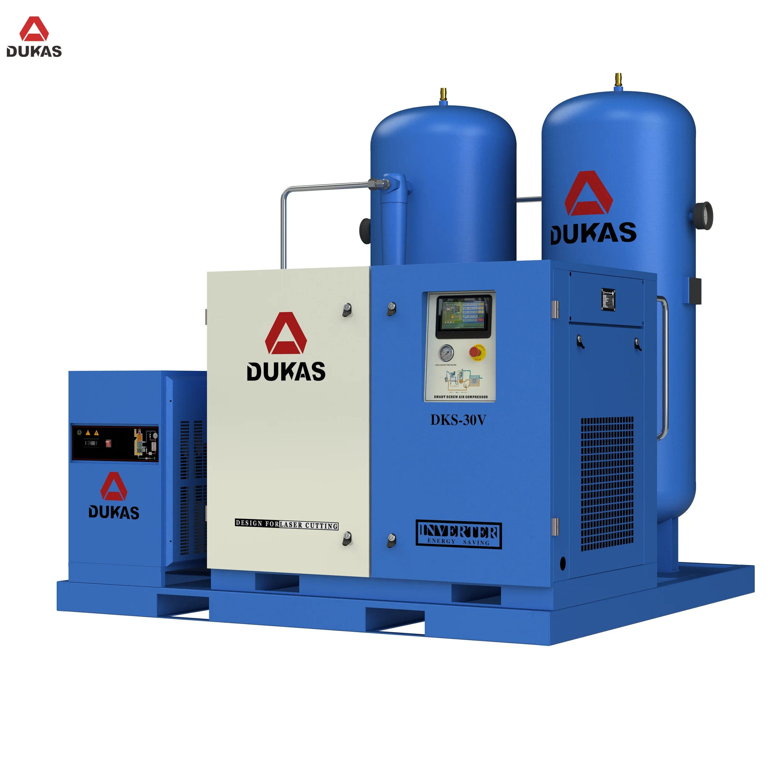 45kw Laser cutting skid mounted integrated screw compressor system ...
