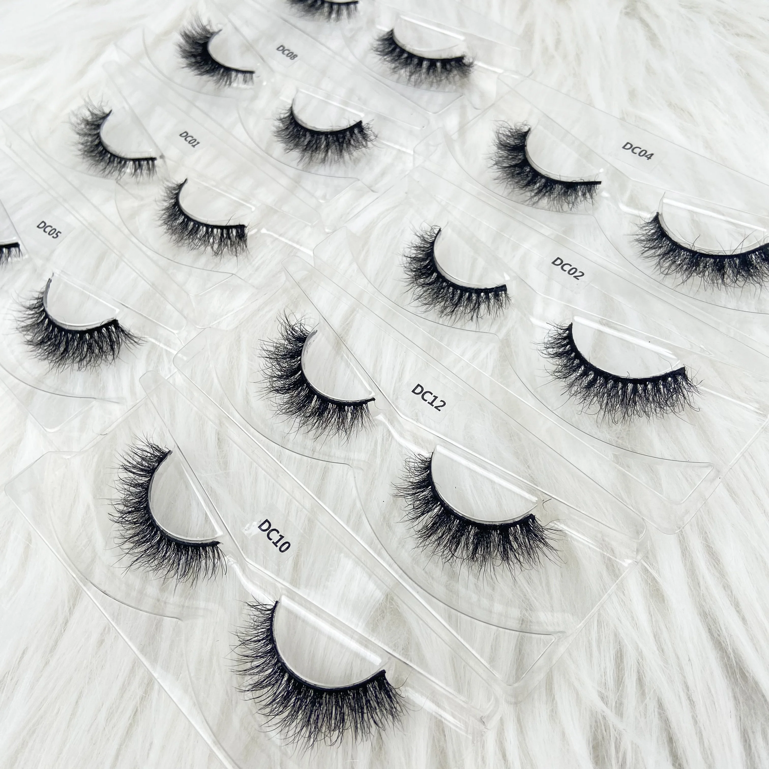 Synthetic Eyelash Full Strip Custom Packaging Short 3d Curly Faux Mink ...