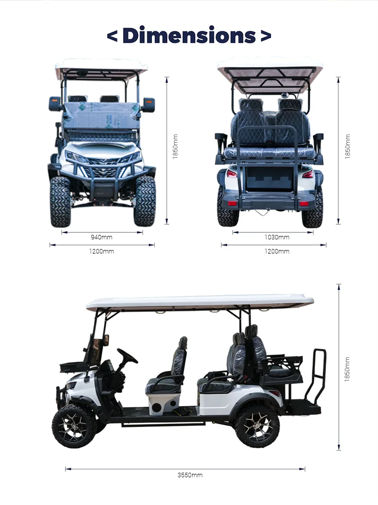 Street Legal Golf Cart - 72V 6 Seater Electric Vehicle
