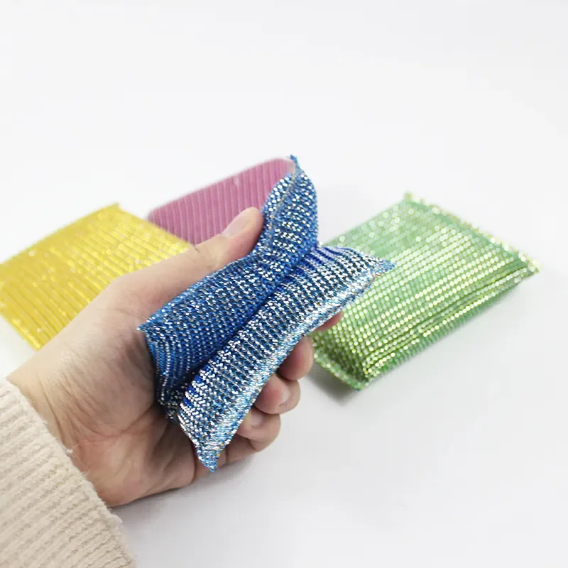 Hand Friendly Scouring Sponge Non-scratch Double Side Metallic Surface ...