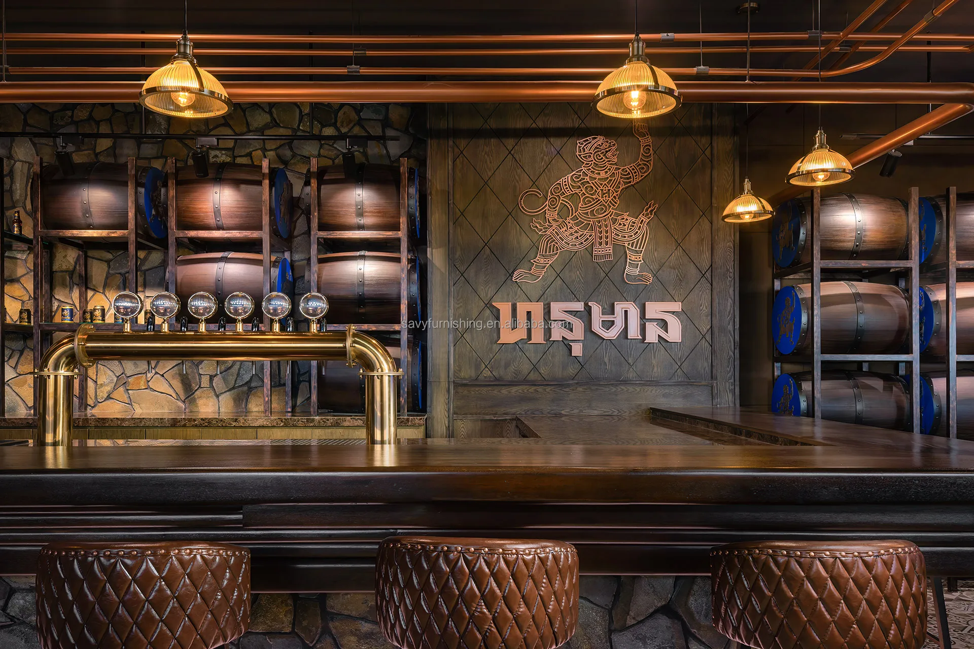 Rustic Beer Bar Counter Design Industrial Wine Drinking Bar Counter ...