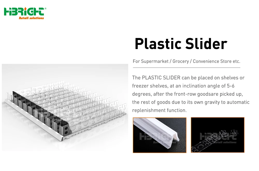 High Versatility Plastic Grocery Store Shelves Freezer Shelves Pusher ...