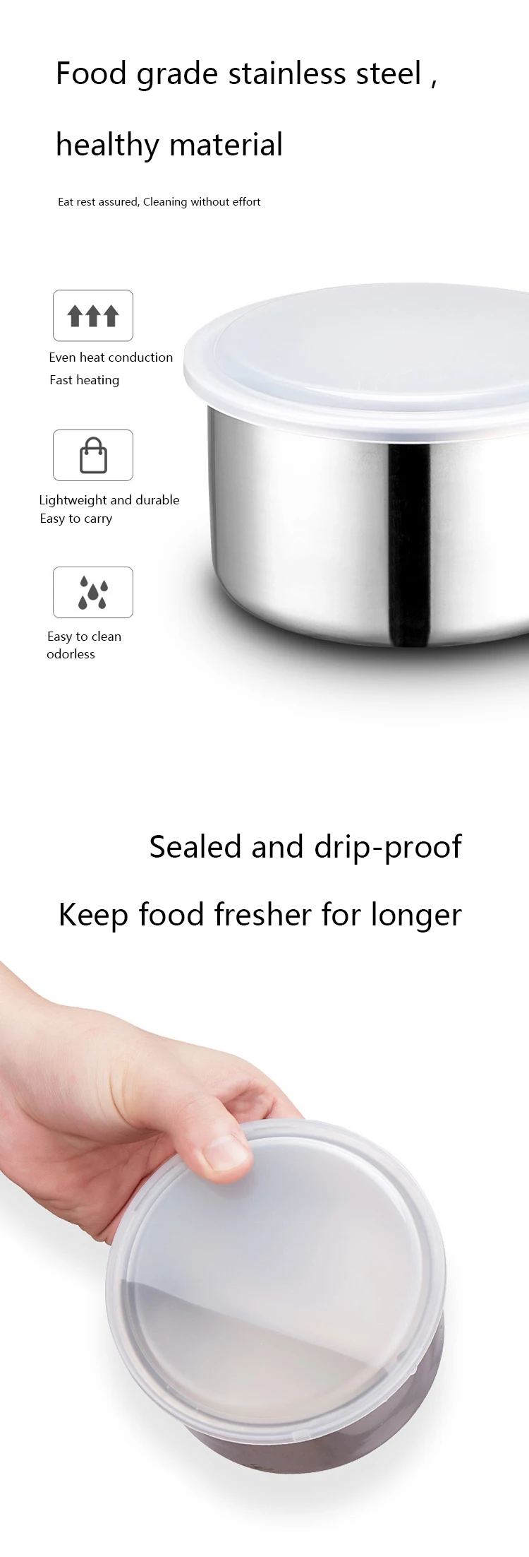 Electric Portable Heating Food Warmer Rice Container Dinnerware Sets ...