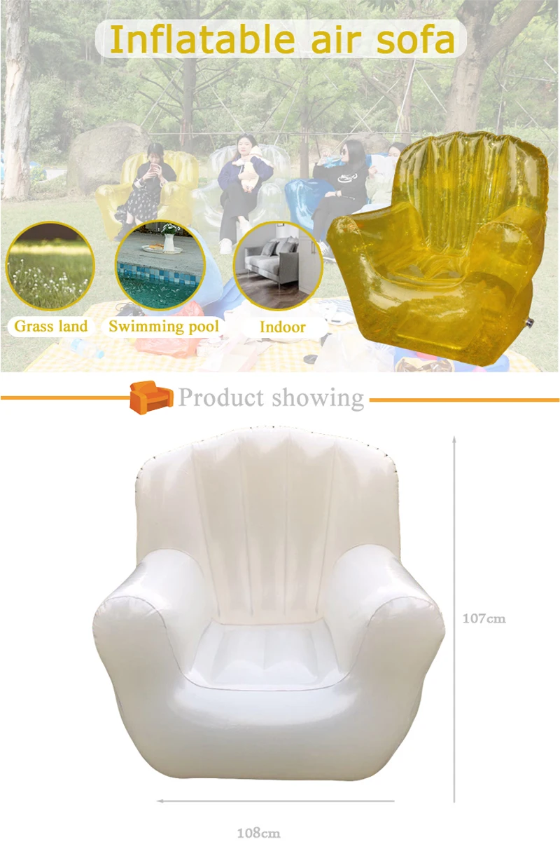 Transparent Child Modern Single Couch Inflatable Sofa Armchair - Buy ...
