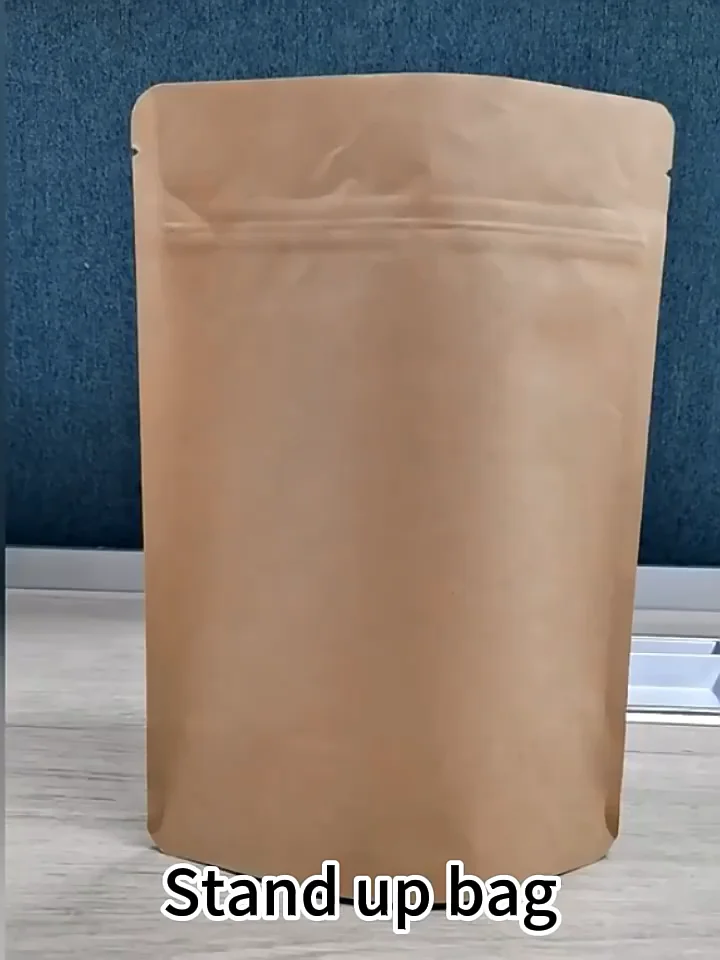 Custom Printed 100g 140microns Kraft Paper Material Make Ziplock Coffee ...