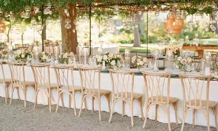 Wholesale Wedding Event Catering Dining Willow Crossback Chair