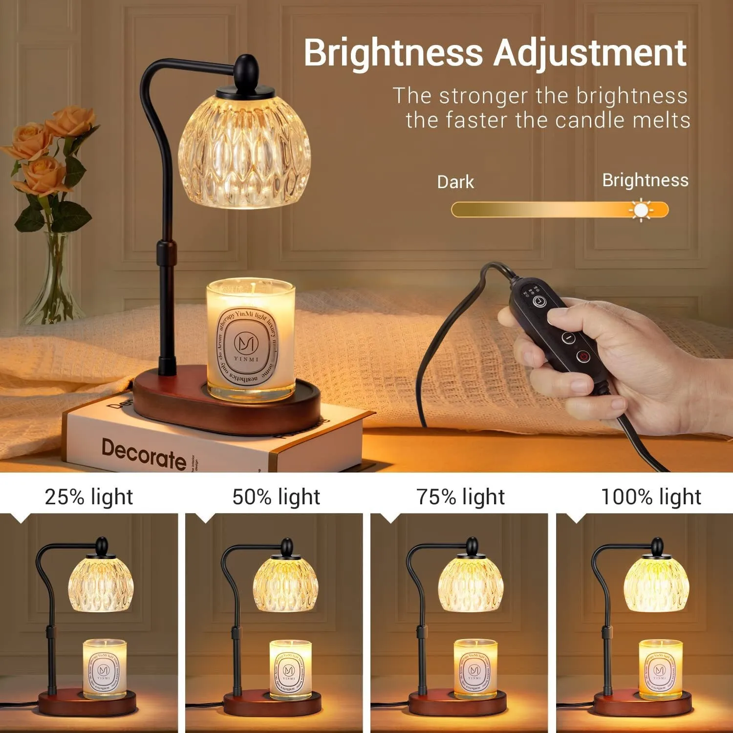 Height Adjustable Timing Switch Wax Melting Lamp Eco-friendly Smokeless ...