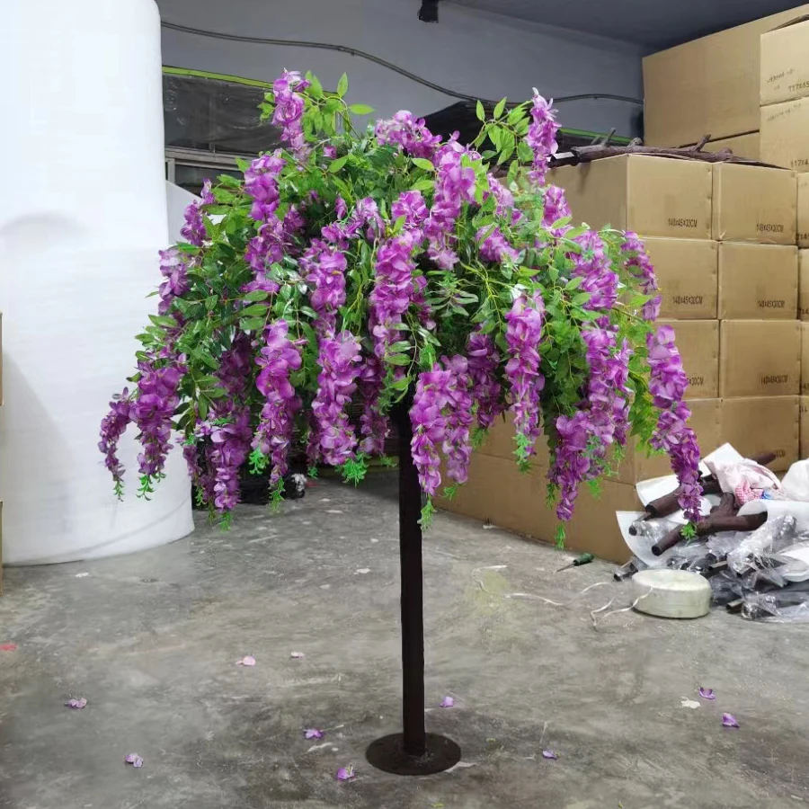 Artificial Extended Purple Japanese Blue Sakura Faux Round Flower ...