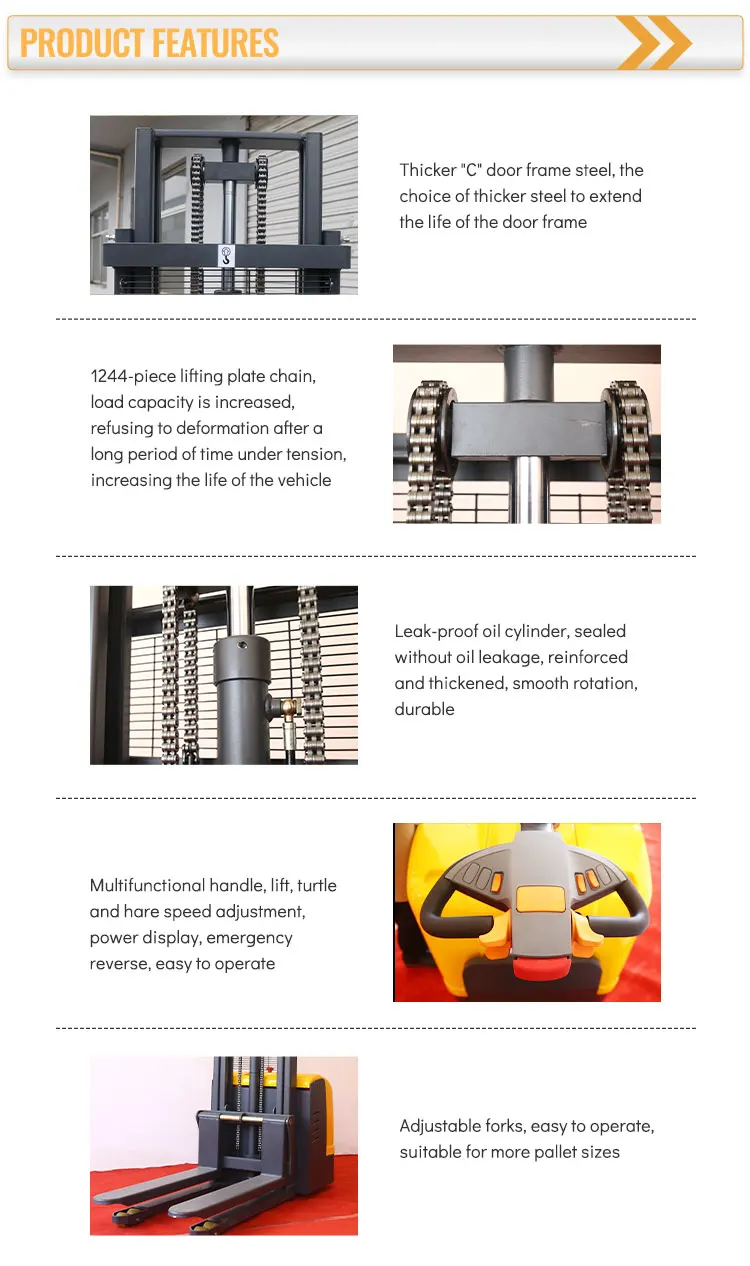 Factory Lifting Semi Electric Stackers Pallet Stacker Walking Type ...