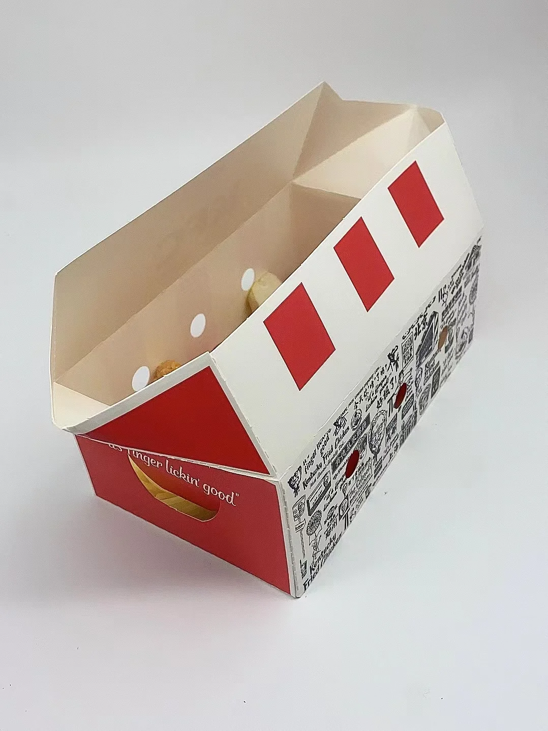 Newly Designed Foldable White Cardboard Container Takeaway Fire Chicken ...