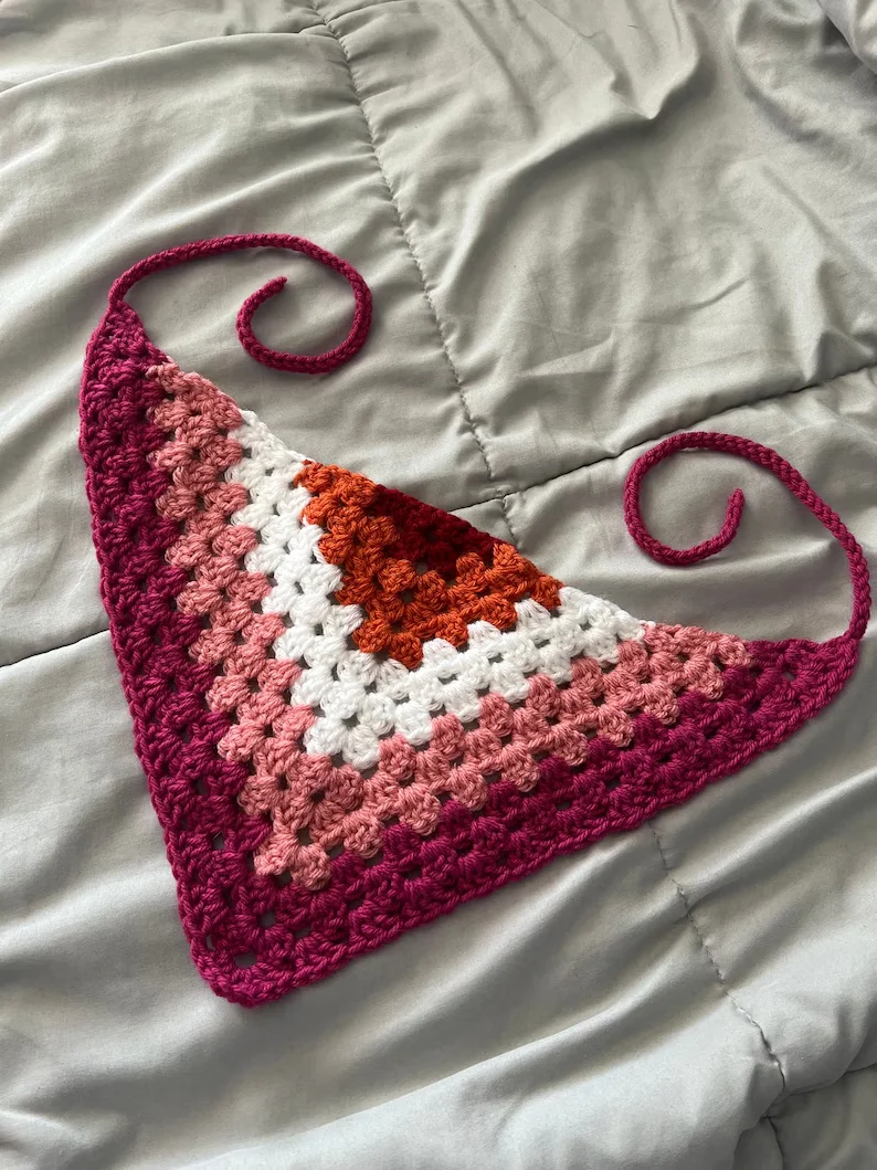 Lgbt Lesbian Flag Non-Binary Flag Knit Handkerchiefs Crochet Pride Flag ...