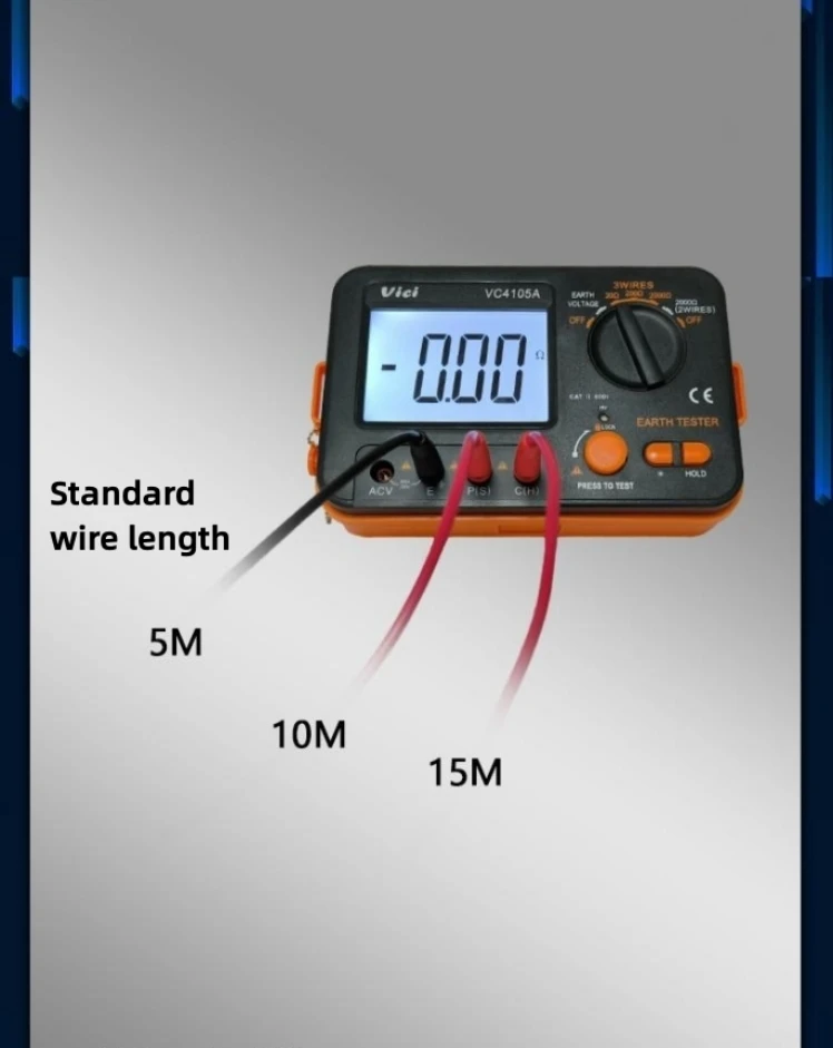 Vc4105a Digital Earth Tester Meter With 32mm High Figure - Buy Earth ...