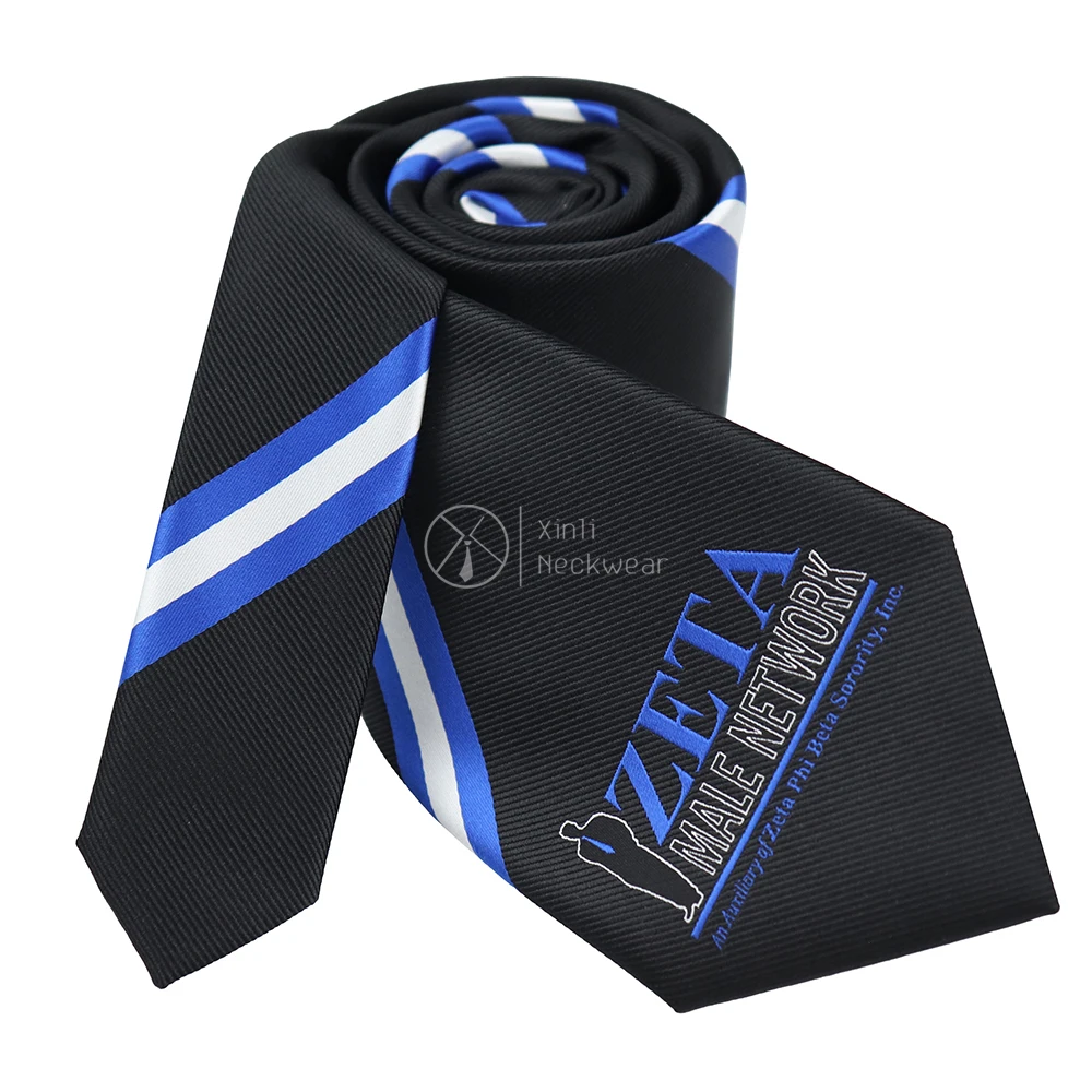 Custom Zeta Male Network Sorority Logo Ties Cheap Price Polyester ...