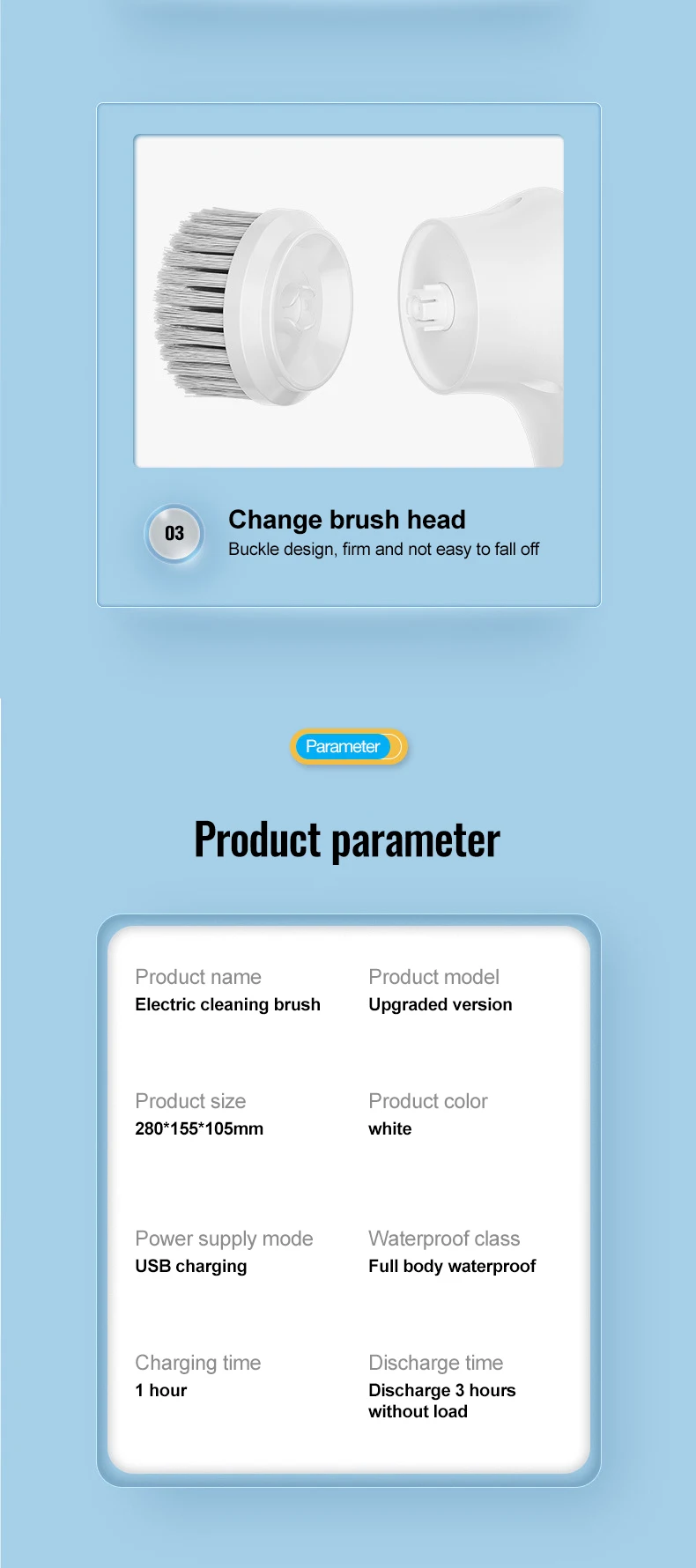 5 In 1 Electric Cleaning Brush Scrub Kitchen Multi-functional Dishes ...