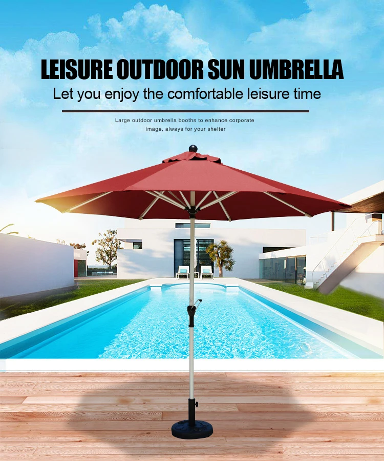 Zhongshi Custom Beach Umbrella Design Polished Aluminum Beach Umbrella Garden Umbrella Outdoor ...