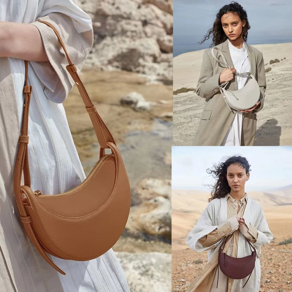 Wholesale Retail Handmade Leather Axillary Saddle Bag Crescent Pouch ...