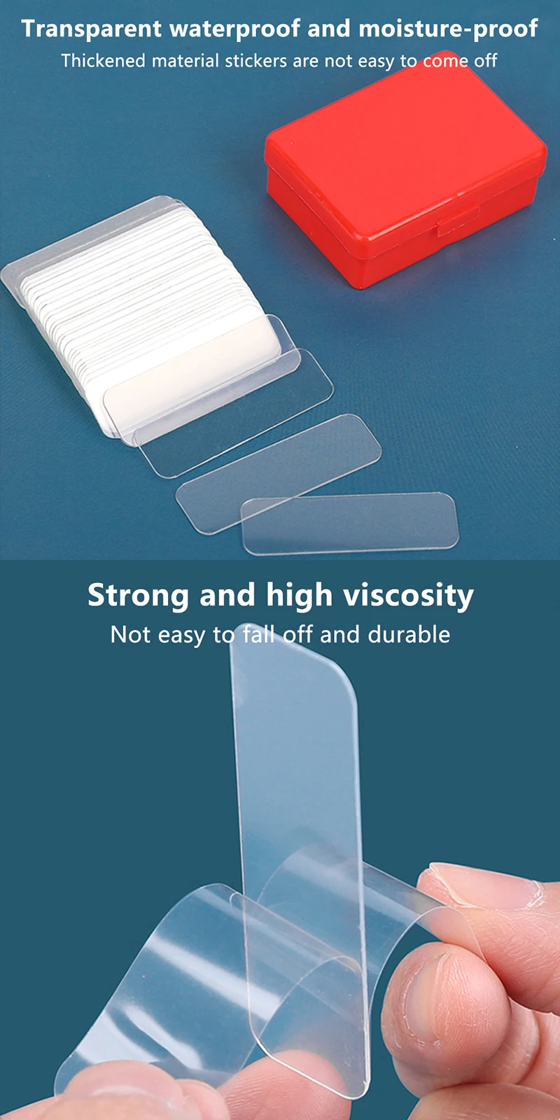 60pcs/box Waterproof Multi-functional Pvc Double-sided Tape Transparent ...