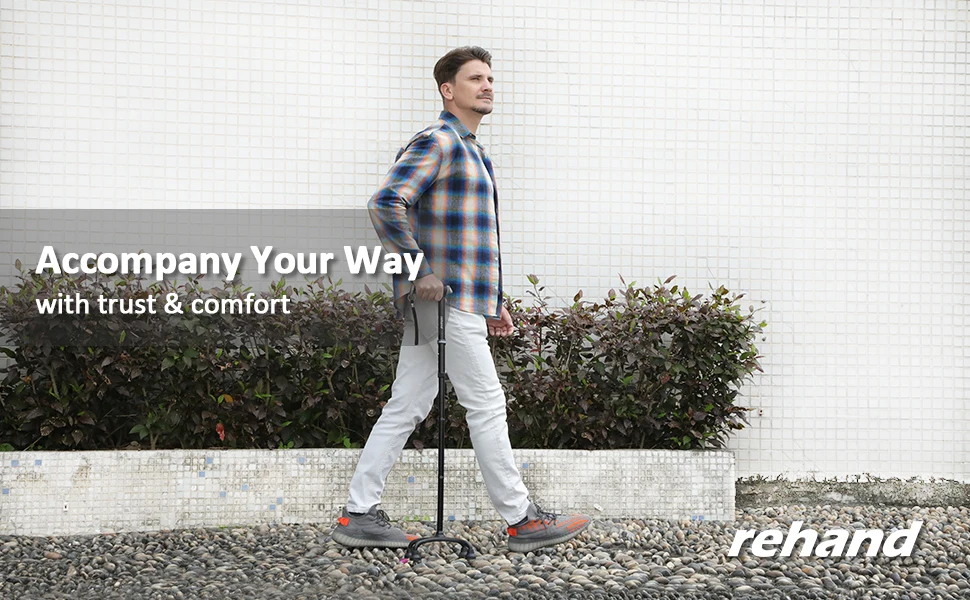 Rehand Folding Crutches Medical Walking Stick Cane Aluminum Adults ...