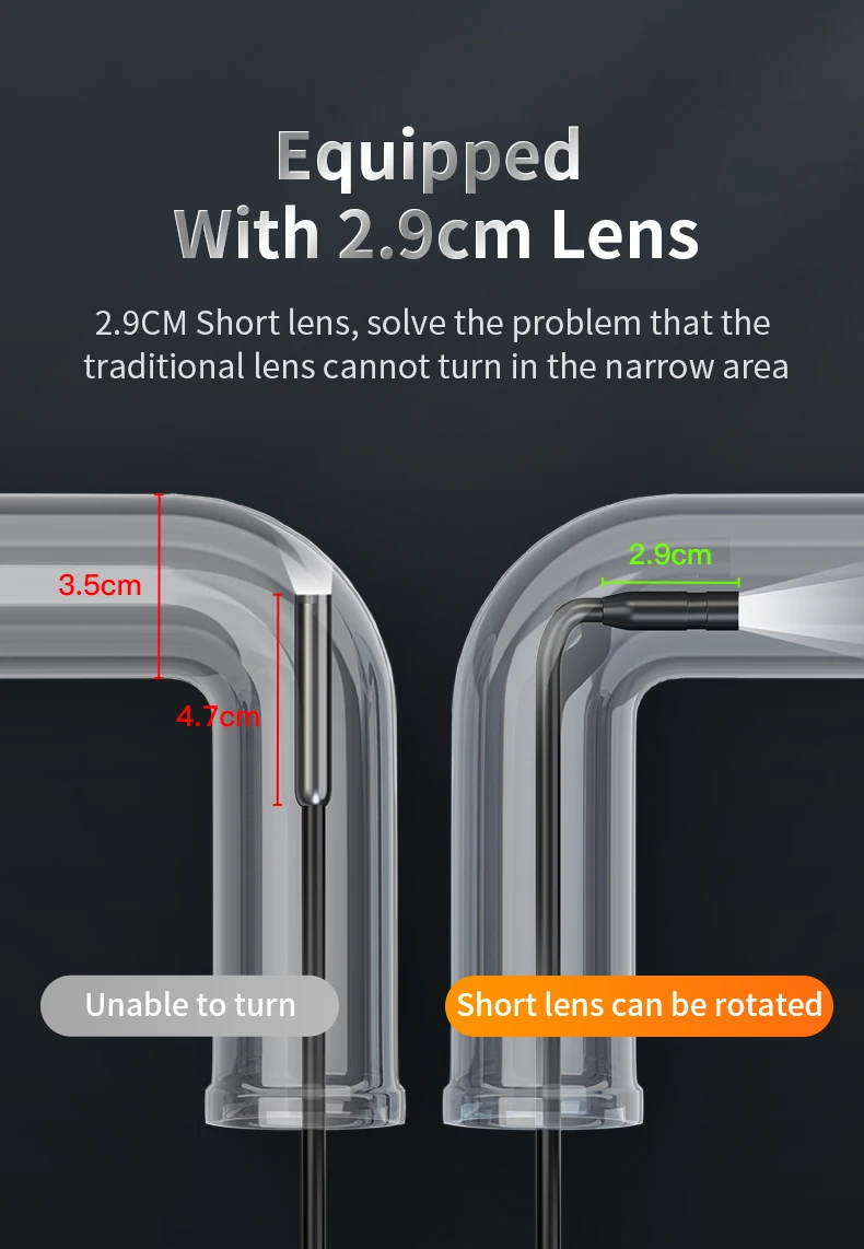 ANESOK 5m Semi Rigid 4.3inch IPS Screen Industrial Endoscope Camera ...