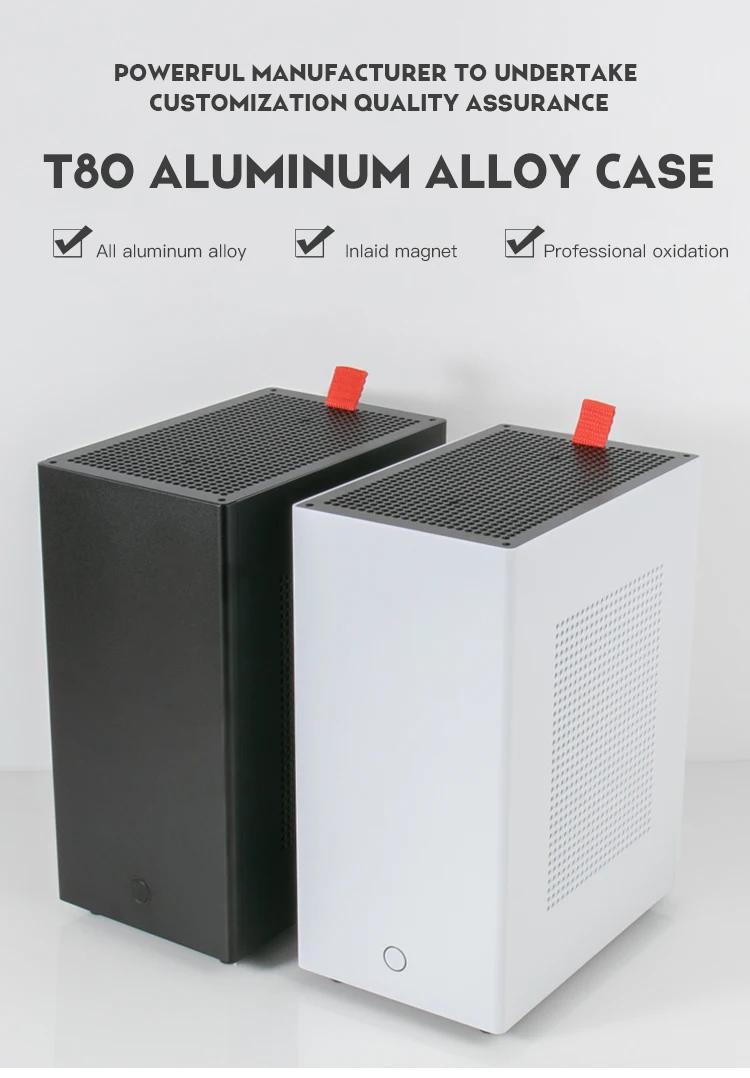 T80 DIY Mini ITX PC Gaming Chassis - Aluminum & Transparent