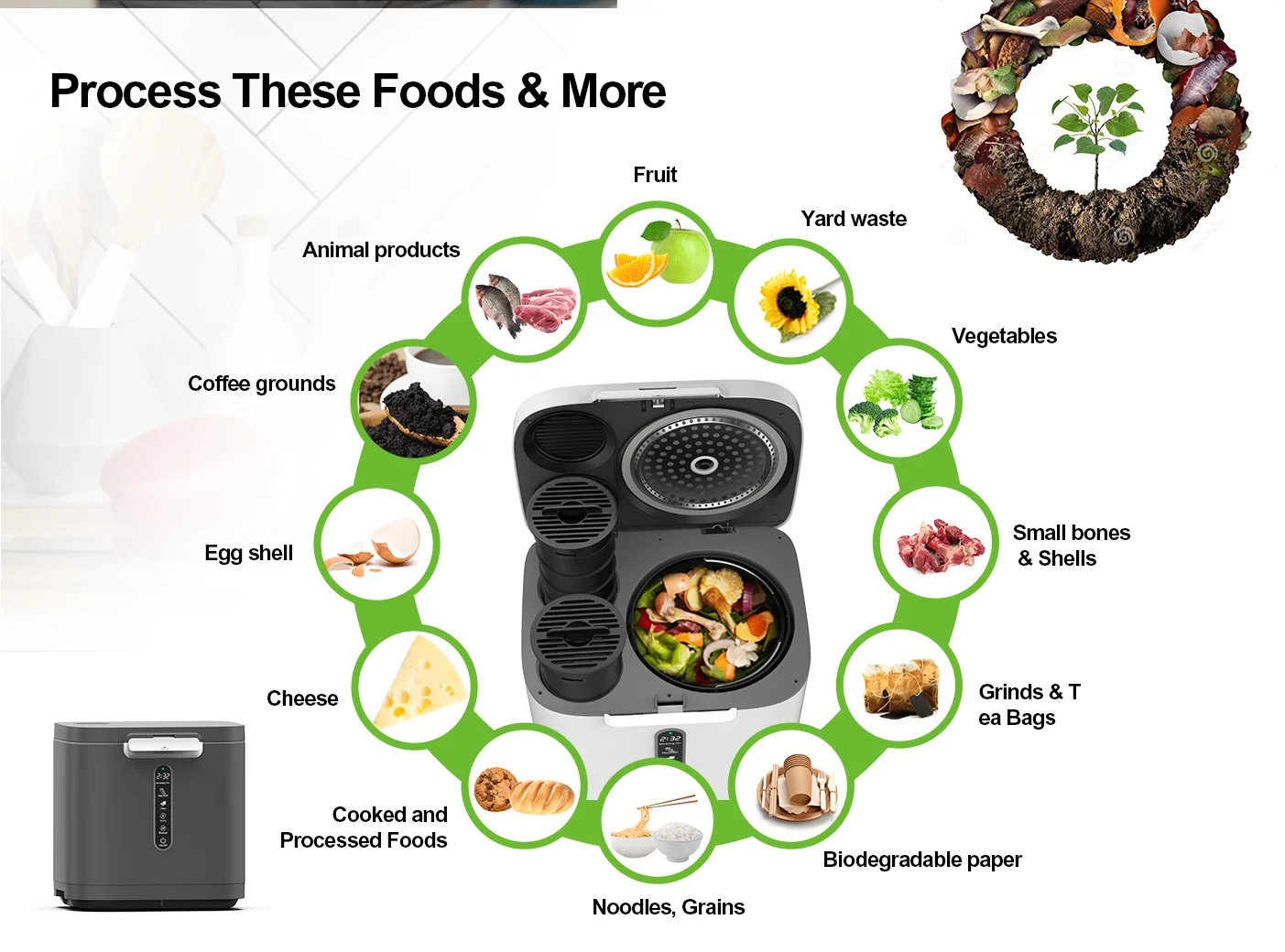 Stainless Steel Food Waste Disposal Machine - Aouball