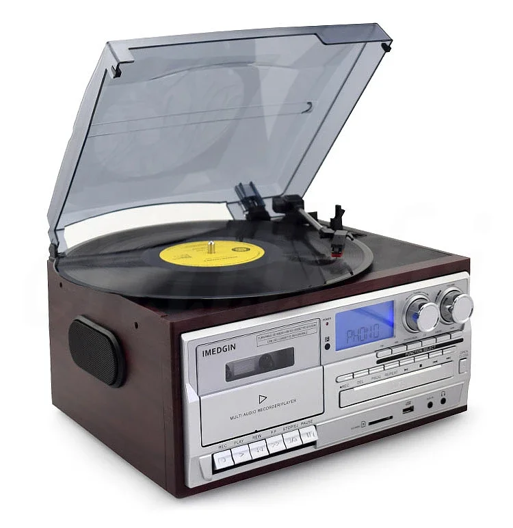 Vinyl Record Player with Multi-Functionality and Bluetooth