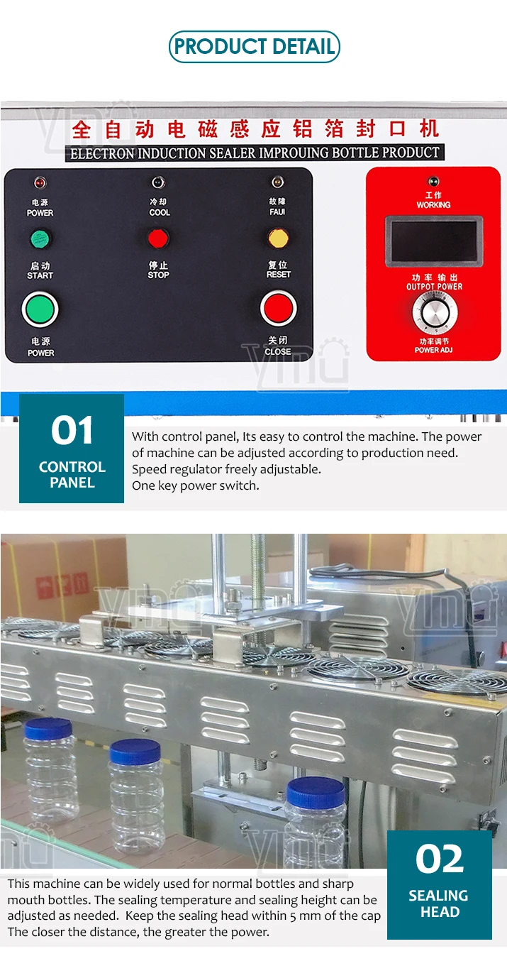 Yimu Automatic Electric Plastic Bottle Glass Can Jar Cap Screw Capping And Foil Induction ...