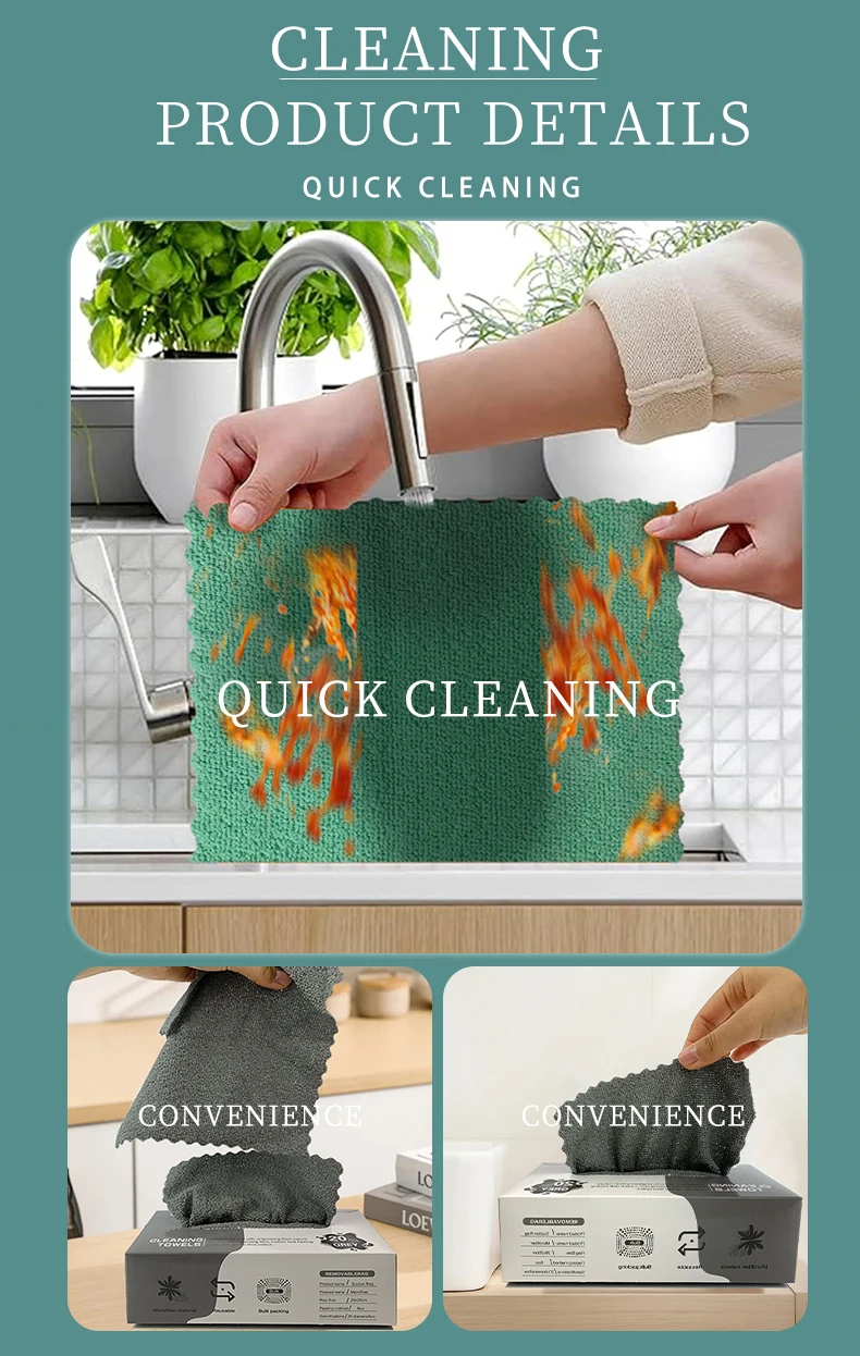 Kitchen Dish Washing Disposable Wash Towel Reusable Decimation Rag ...