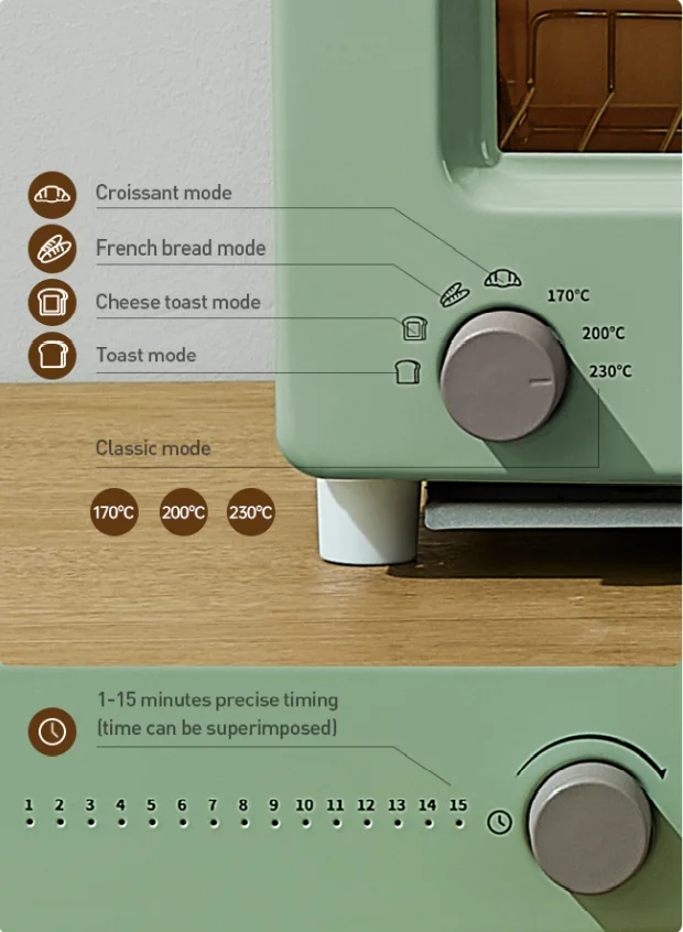 Japanese Korean Style 10L Electric Mini Convection Toaster Oven ...
