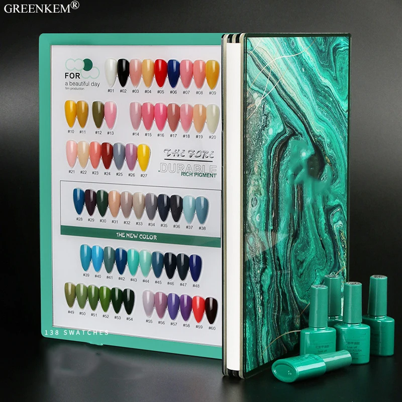 138/160 Color Portable Nail Color Card Gel Polish Display Book Nail ...