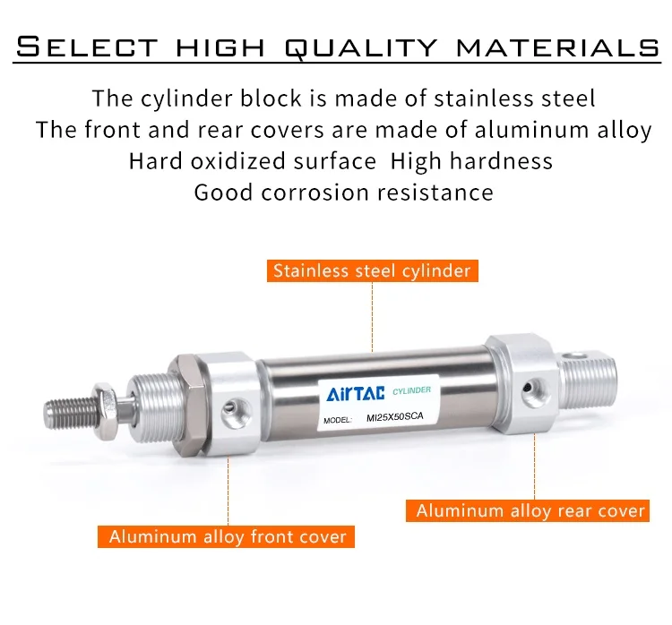 AIRTAC Cylinder MI20*25 Stainless Steel - Compact & Durable