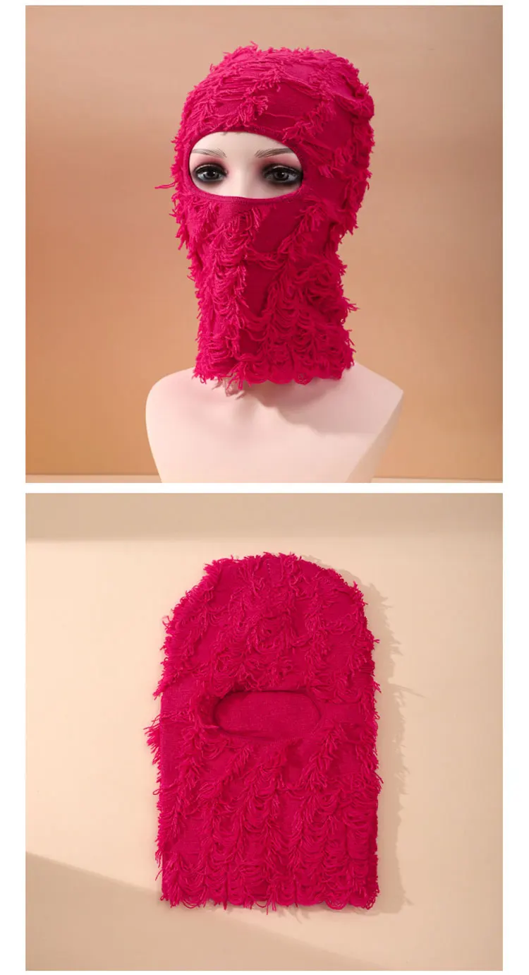 Winter Custom Distressed Designer Balaclava Beanie Hat