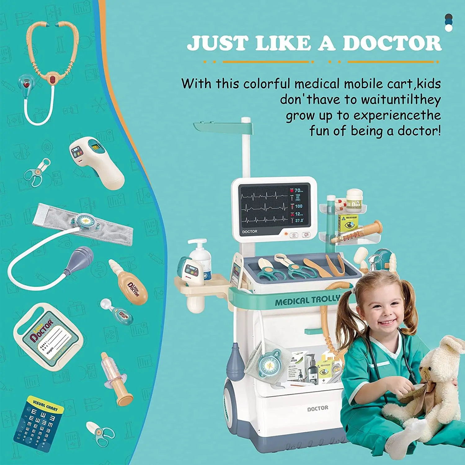 Doctor Toy Ultrasound Machine - Pretend Play Operating Table