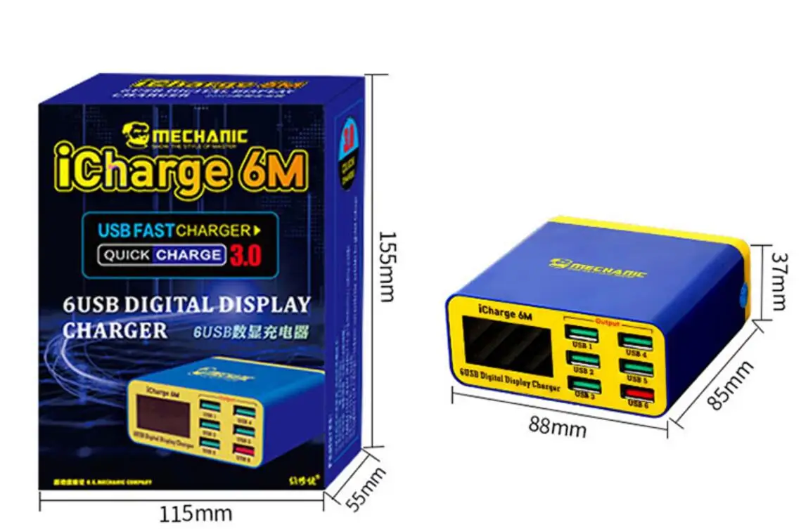 Cargador Mecánico Icharge 6m Qc 3,0,Usb,Multipuerto,Carga Rápida Para ...