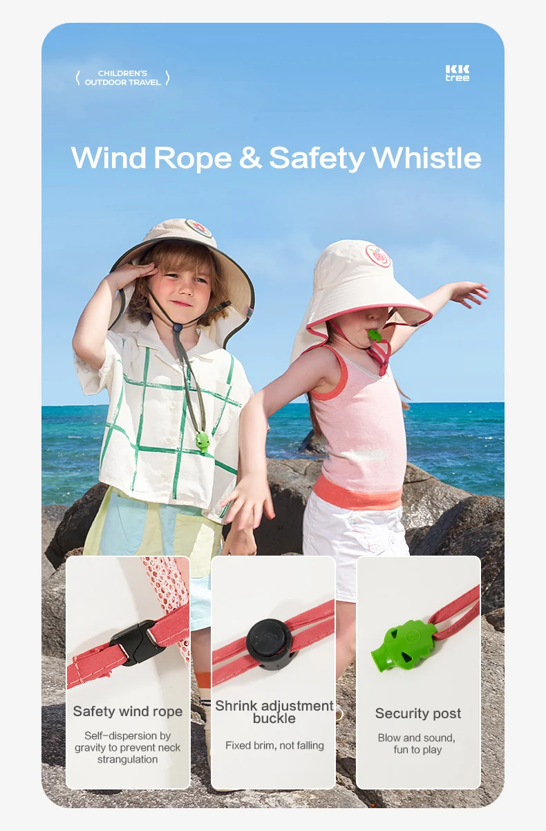 KOCOTREE UV Sun Protection - Big Kids Bucket Hat with Neck Cover