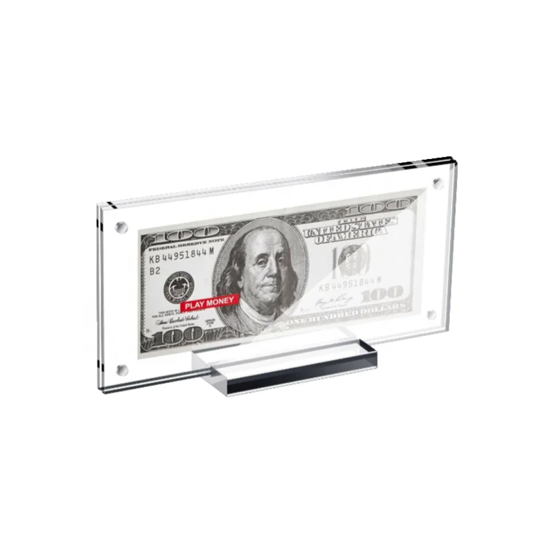 Acrylic Dollar Bill Display Frame - Magnetic Photo Holder