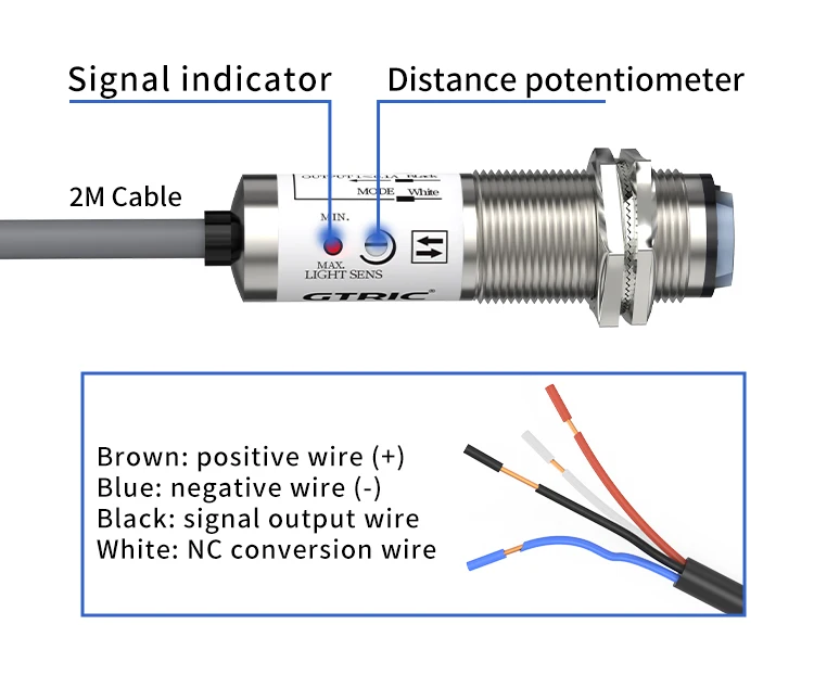 GTRIC CDD-40N Photoelectric Sensor - 40cm Diffuse Reflection