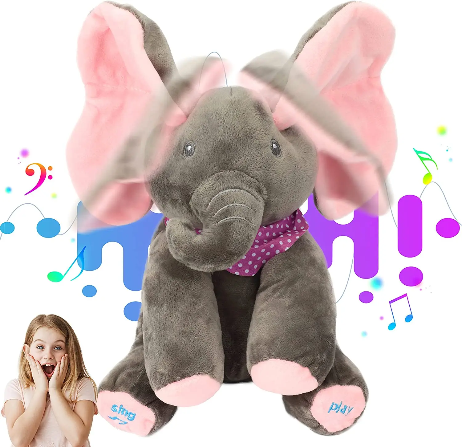 Elephant Interactive Musical Plush Lullabies Toy Musical Singing ...