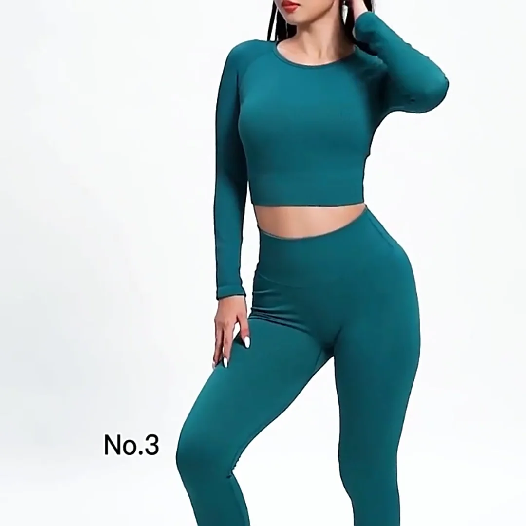 Custom Halter Deep U- Necks Long Sleeve Women Gym Fitness Workout ...